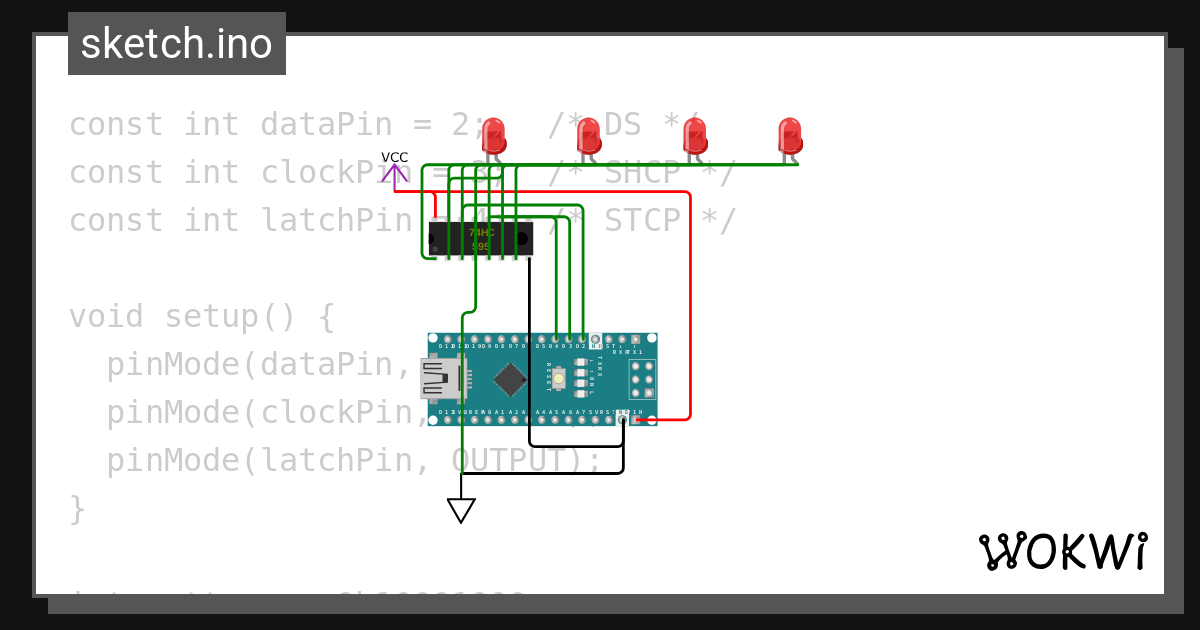 4led Wokwi Esp32 Stm32 Arduino Simulator 