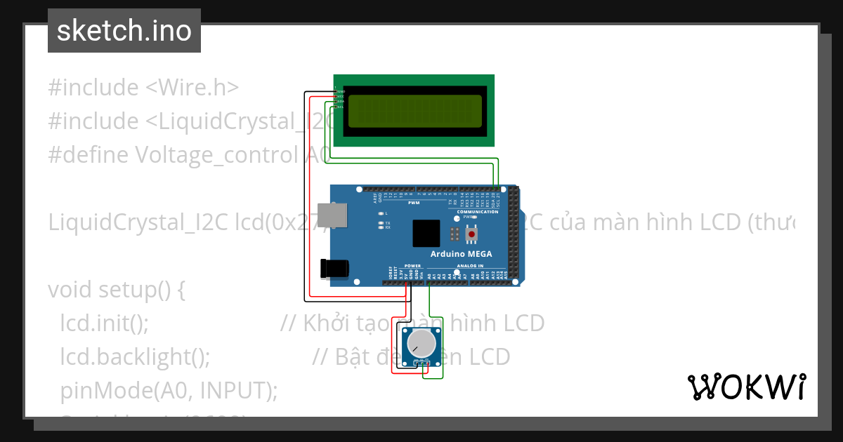 Điều Khiển Lcd I2c Wokwi Esp32 Stm32 Arduino Simulator