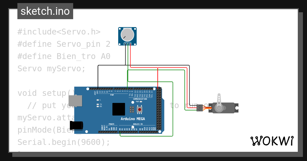 Điều Khiển động Cơ Servo Bằng Biến Trở Wokwi Esp32 Stm32 Arduino Simulator 1640