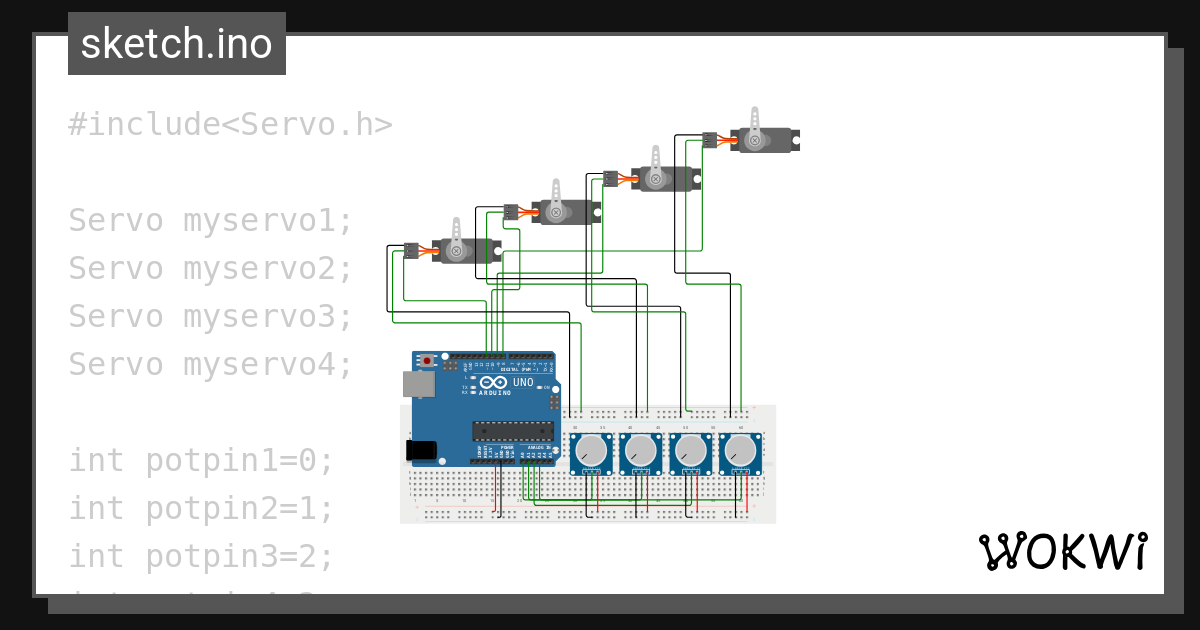 Brazo Robótico Wokwi Esp32 Stm32 Arduino Simulator