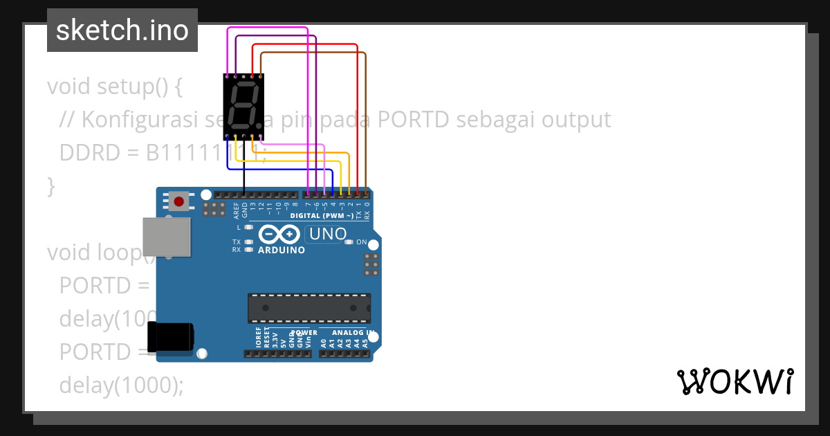 7 Segment Wokwi Esp32 Stm32 Arduino Simulator