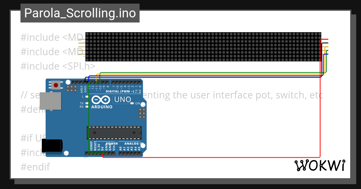 Parola_Scrolling.ino Copy (2) - Wokwi ESP32, STM32, Arduino Simulator