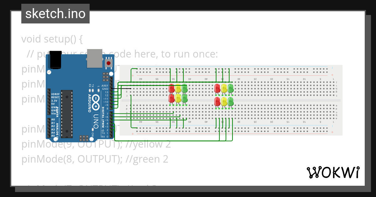 traffic light - Wokwi ESP32, STM32, Arduino Simulator