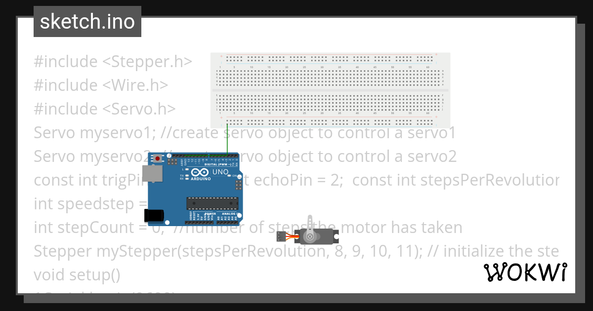 servo motr dan conveyor - Wokwi ESP32, STM32, Arduino Simulator