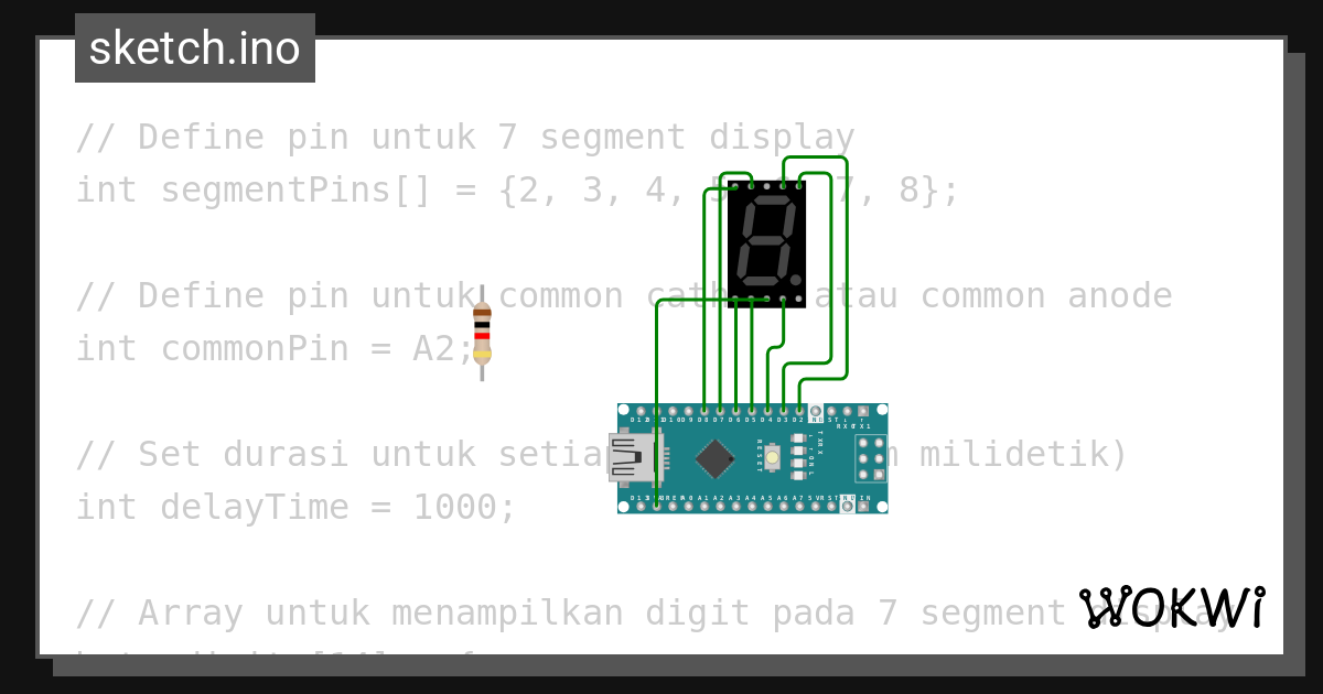 7 Segment Display Wokwi Esp32 Stm32 Arduino Simulator