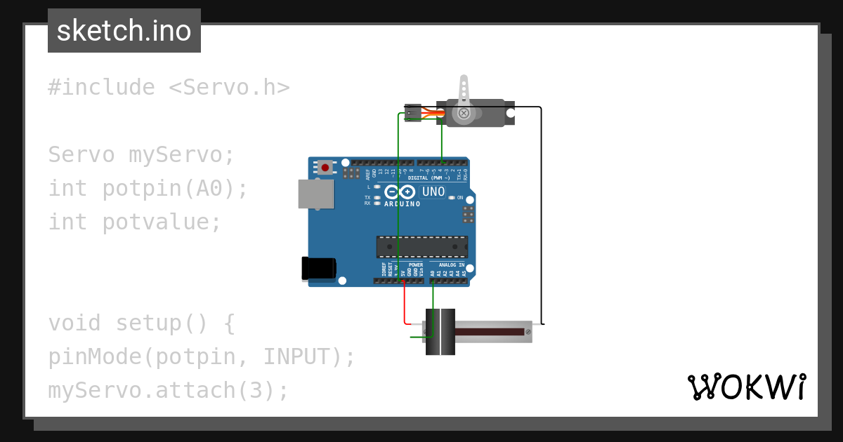 Potansİyometre İle Servo Motor KontrolÜ Wokwi Esp32 Stm32 Arduino Simulator 8724