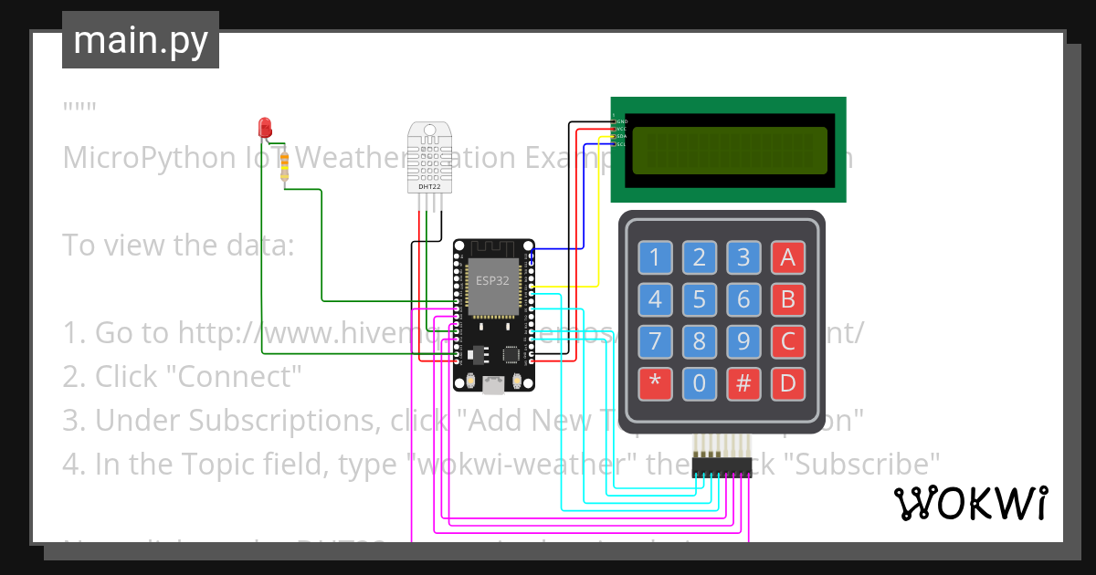 MicroPython ESP 1keypadS - Wokwi ESP32, STM32, Arduino Simulator