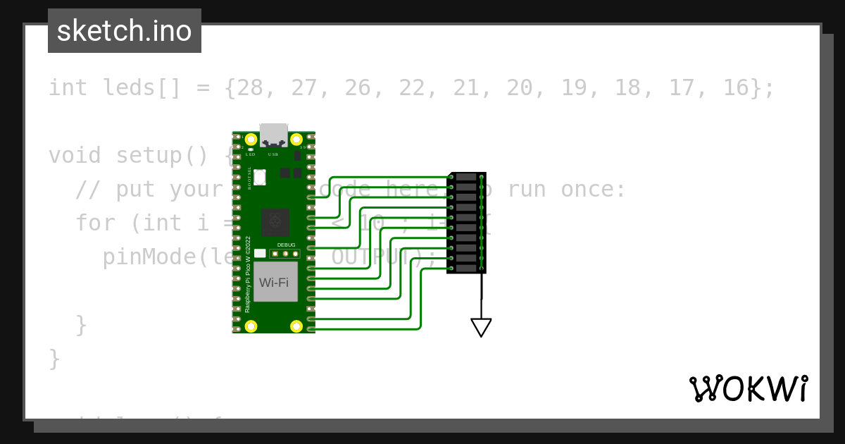 Barra Leds Wokwi Esp32 Stm32 Arduino Simulator
