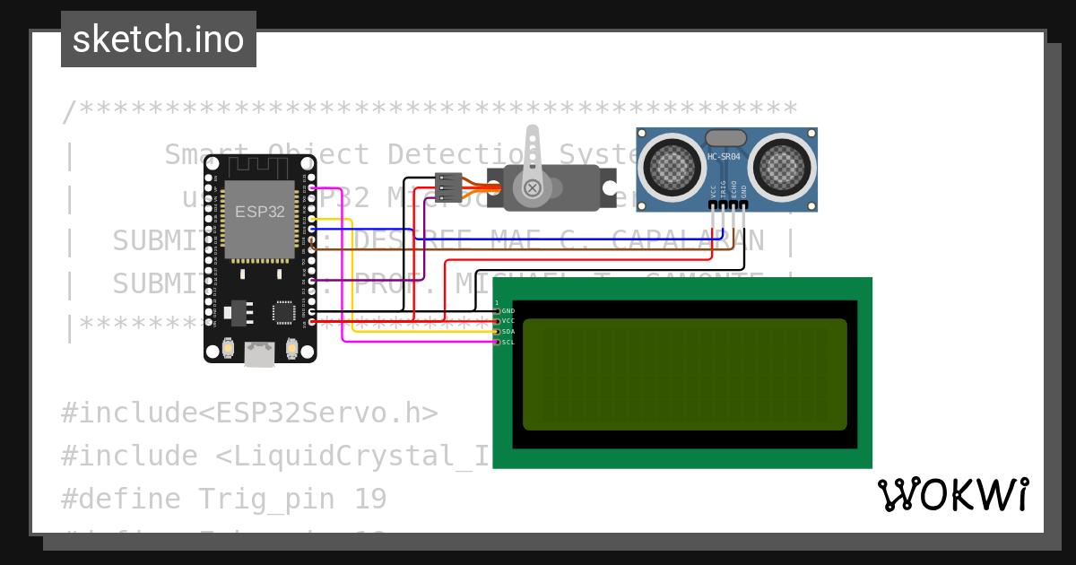 Capalaran Smart Object Detection System Using Esp32 Microcontroller Wokwi Esp32 Stm32 5186