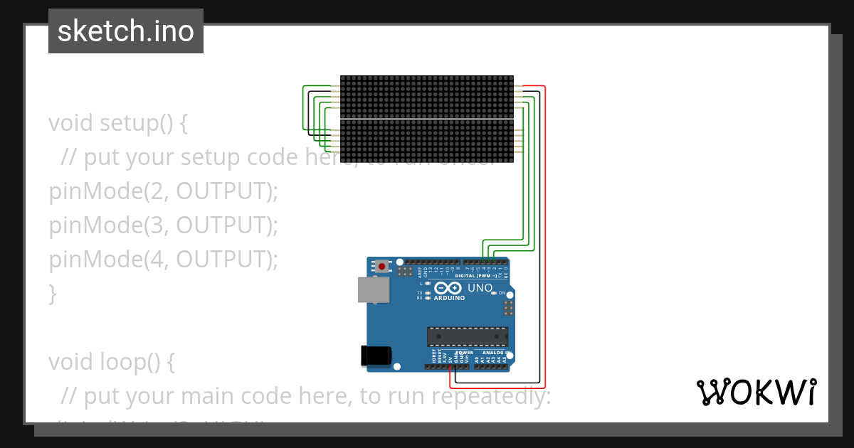 Dot mtrx - Wokwi ESP32, STM32, Arduino Simulator