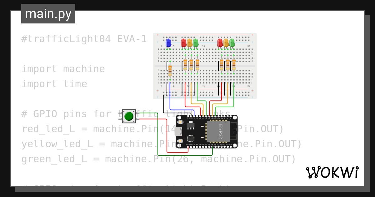 Trafficlight04 Eva 1x Wokwi Esp32 Stm32 Arduino Simulator