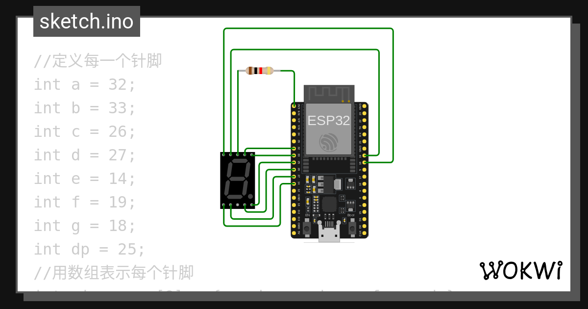 显示数字 Wokwi Esp32 Stm32 Arduino Simulator