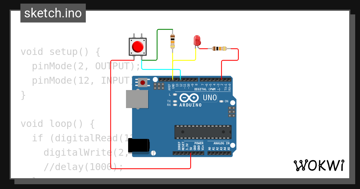 Led Butten Wokwi Esp32 Stm32 Arduino Simulator