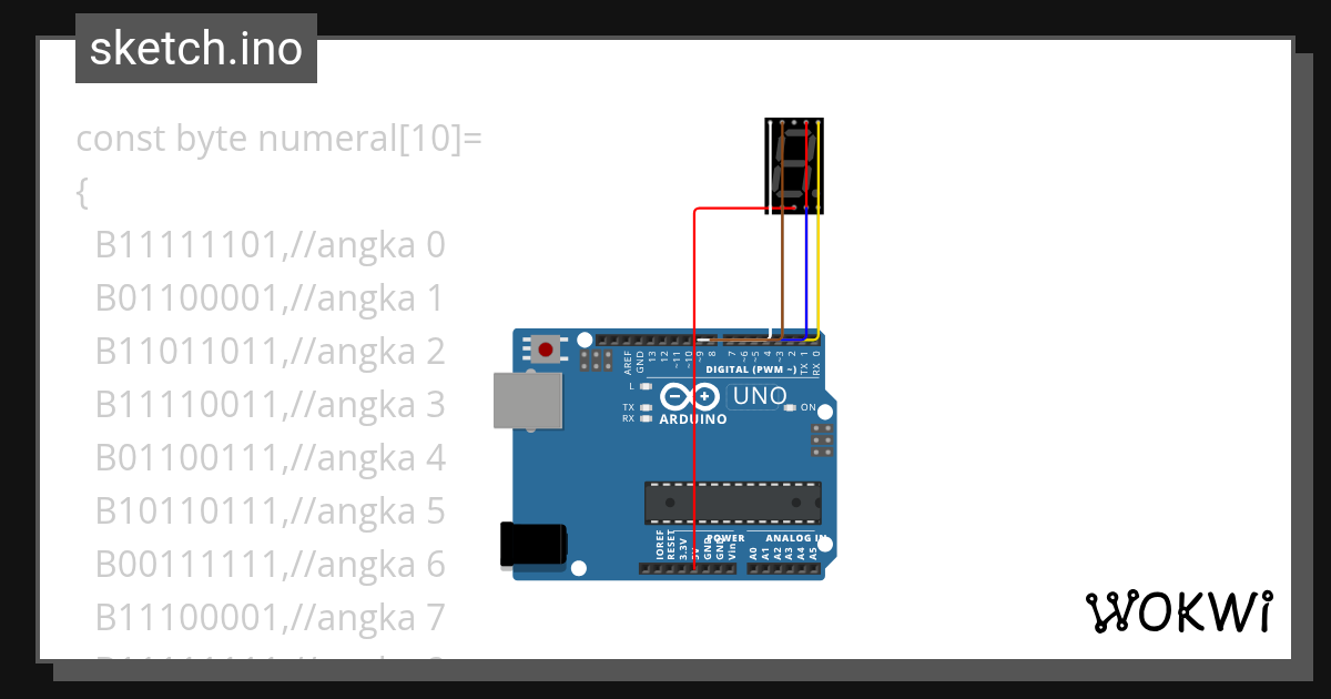Sevent Segment Wokwi Esp32 Stm32 Arduino Simulator