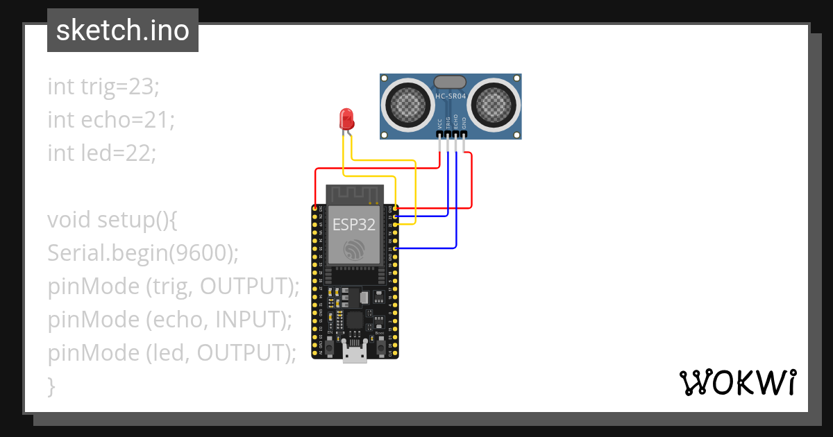 Latihan Sensor Ultrasonic Wokwi Esp32 Stm32 Arduino Simulator 0841
