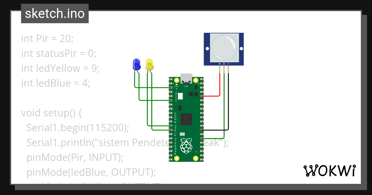 Sensor Gerak Brian Wokwi Esp32 Stm32 Arduino Simulator 