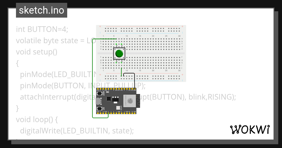 ESP32-3 button - Wokwi ESP32, STM32, Arduino Simulator