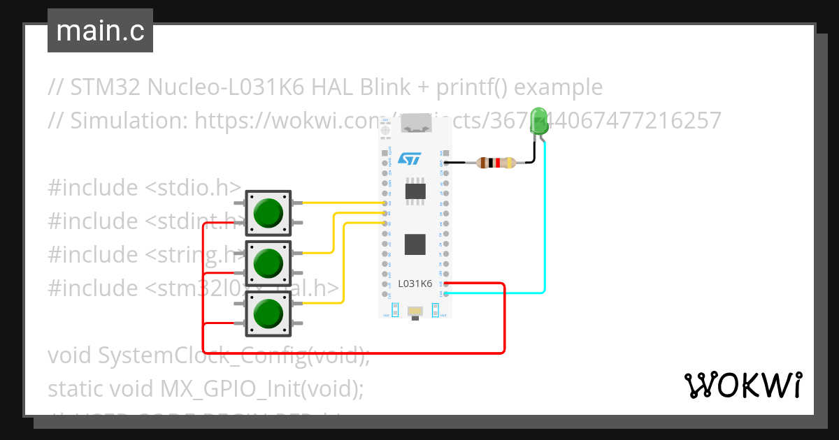 ST Nucleo L031 - Logic Operations Copy - Wokwi ESP32, STM32, Arduino Simulator