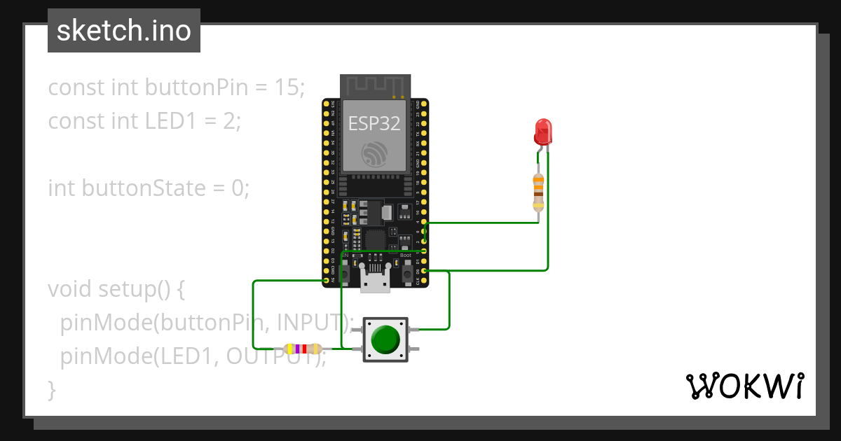 21 กดดับปล่อยติด Ledิ 21 Wokwi Esp32 Stm32 Arduino Simulator 8117