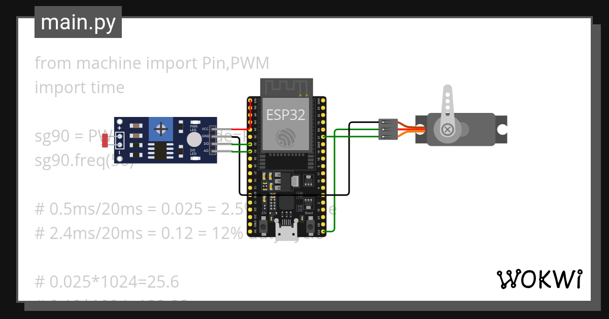 ldr servo - Wokwi ESP32, STM32, Arduino Simulator