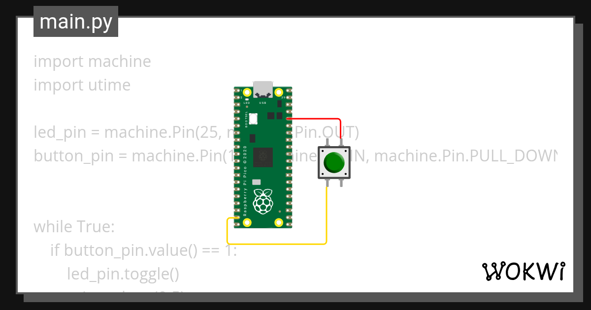 Button blinking light - Wokwi ESP32, STM32, Arduino Simulator