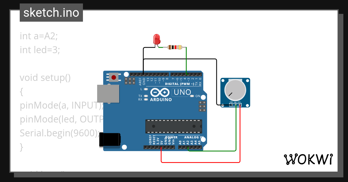 Potentiometer Wokwi Esp32 Stm32 Arduino Simulator