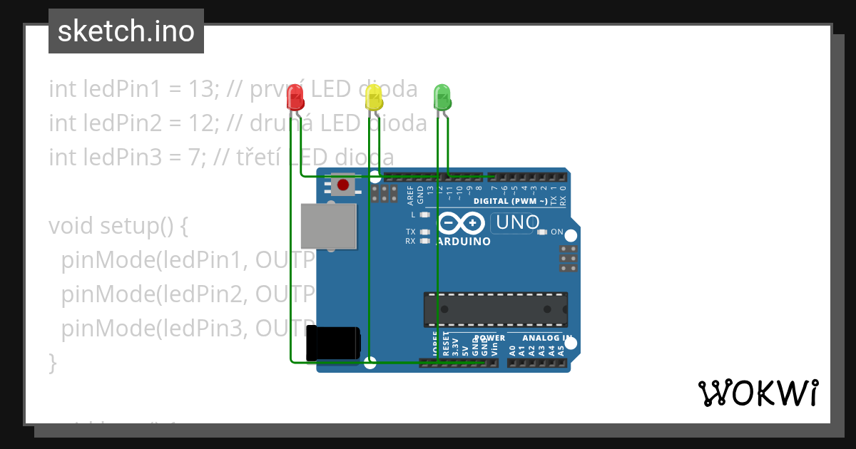 semafor - Wokwi ESP32, STM32, Arduino Simulator