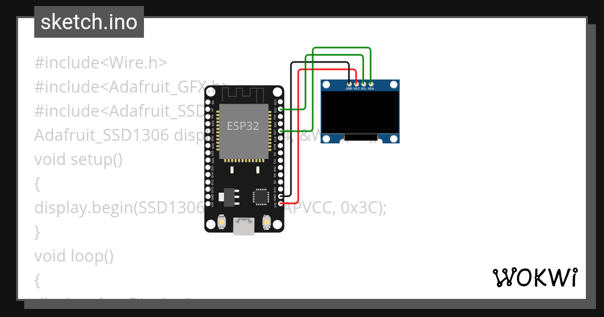 TUGAS OLED - Wokwi ESP32, STM32, Arduino Simulator