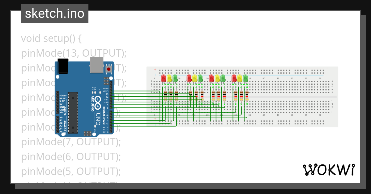 traffic light coding btl - Wokwi ESP32, STM32, Arduino Simulator
