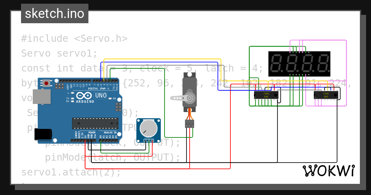 Servo Display Wokwi Esp32 Stm32 Arduino Simulator 3843