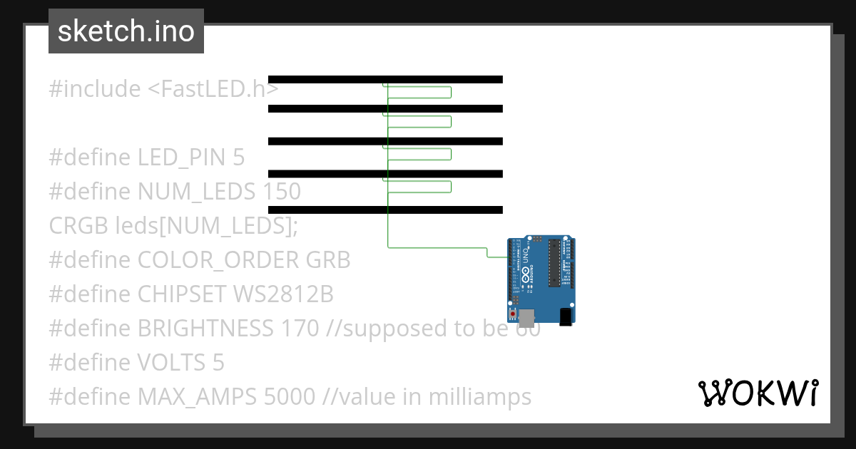 FastLED 16x5 Patterns Copy - Wokwi ESP32, STM32, Arduino Simulator
