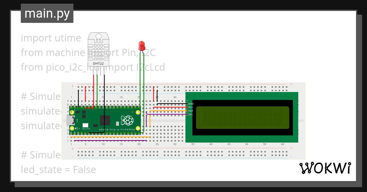 I2C LCD Display Copy - Wokwi ESP32, STM32, Arduino Simulator