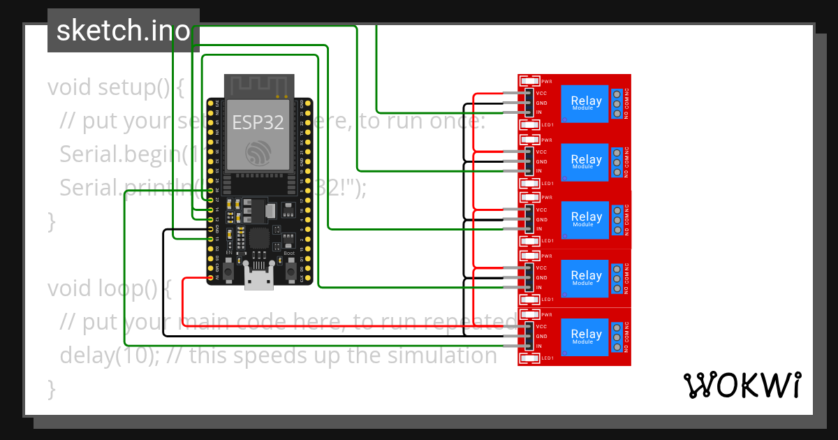 esp32 shield-relay8 - Wokwi ESP32, STM32, Arduino Simulator