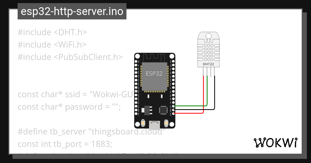 ESP32 DHT22 ThingsBoard Dhean Hafy - Wokwi ESP32, STM32, Arduino Simulator