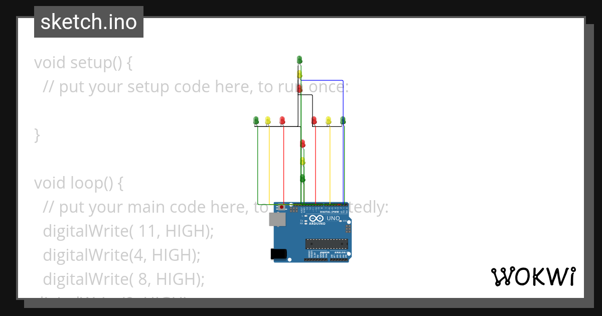 ไฟแดง Wokwi Esp32 Stm32 Arduino Simulator 0769