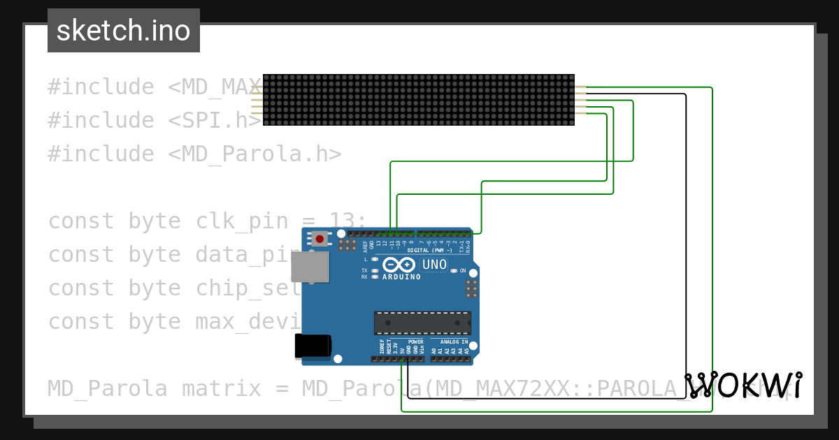 Dot Matrix - Wokwi ESP32, STM32, Arduino Simulator Dot Matrix - Wokwi ESP32, STM32, Arduino Simulator