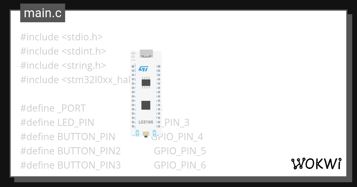 ST Nucleo L031_Empty Complete - Wokwi ESP32, STM32, Arduino Simulator