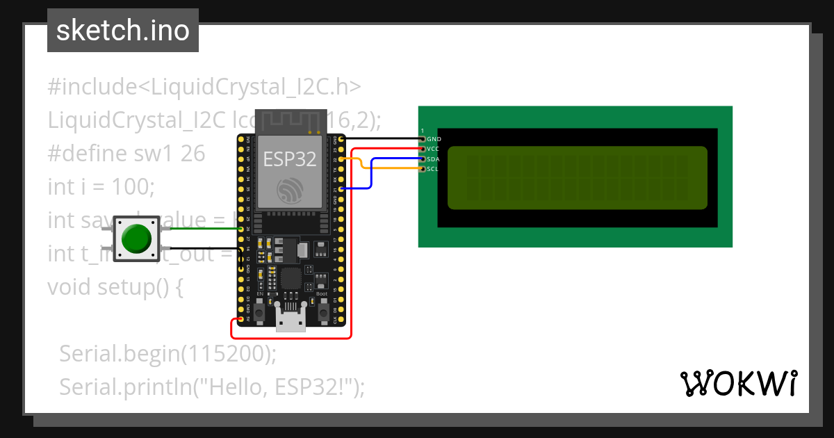 ปุ่มจอ Wokwi Esp32 Stm32 Arduino Simulator 