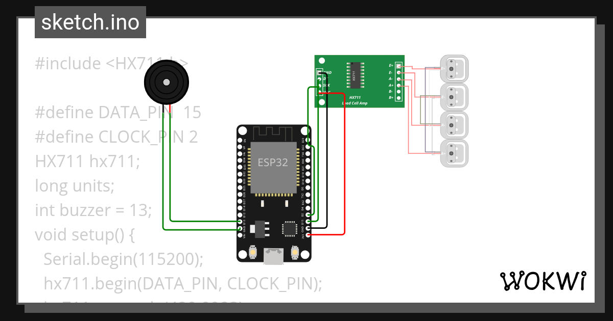 Weight Monitoring Load Cells Wokwi Esp32 Stm32 Arduino Simulator