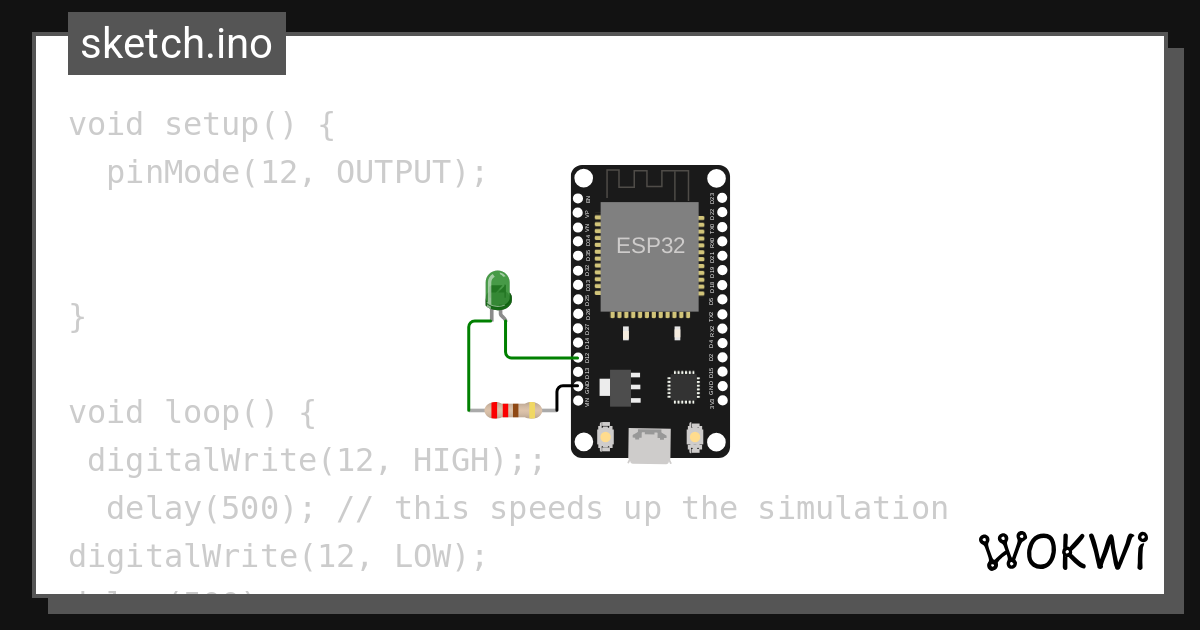 Esp32 單顆led閃爍bhbkj1 Copy Wokwi Esp32 Stm32 Arduino Simulator