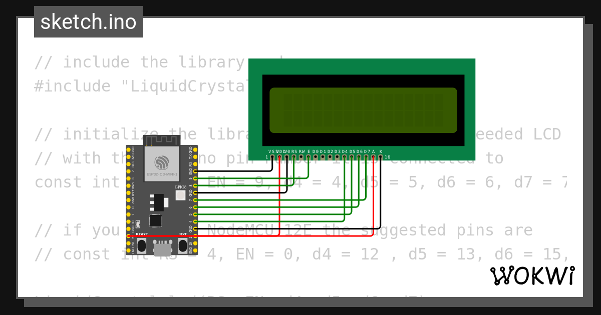 1602 Wokwi Esp32 Stm32 Arduino Simulator 8121