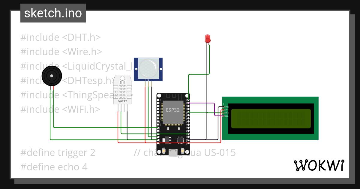 ESP32 + cảm biến version tài chó điên - Wokwi ESP32, STM32, Arduino Simulator