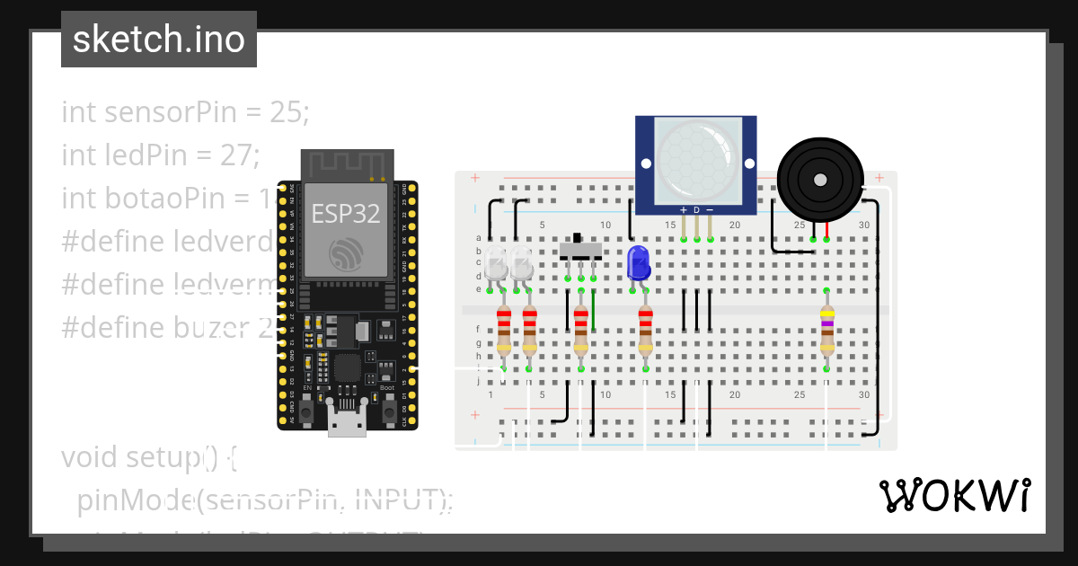 Central de Alarme - Wokwi ESP32, STM32, Arduino Simulator Central de Alarme - Wokwi ESP32, STM32, Arduino Simulator