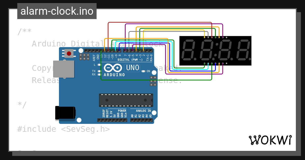 四位七段数码管初级 Wokwi Esp32 Stm32 Arduino Simulator