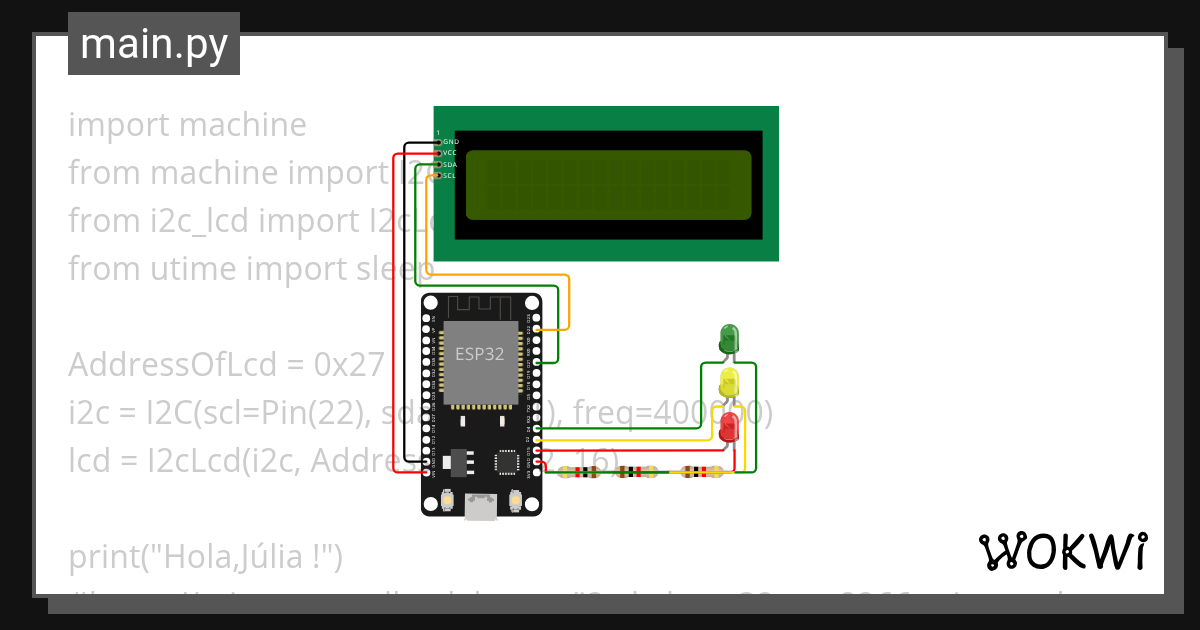 Semaforo apartado 2 - Wokwi ESP32, STM32, Arduino Simulator