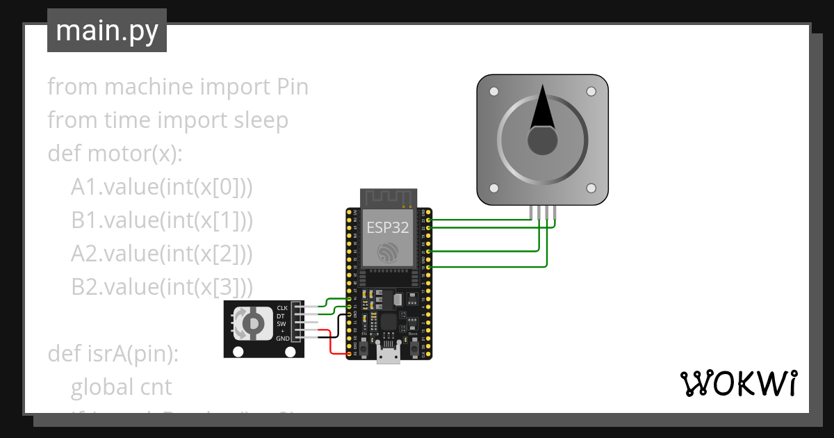 Motor Encoder - Wokwi ESP32, STM32, Arduino Simulator