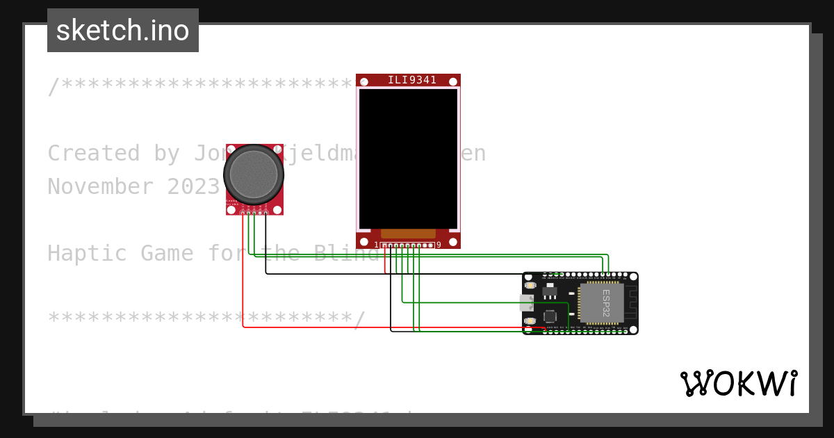 Haptic Joystick Maze Screen Wokwi Esp32 Stm32 Arduino Simulator