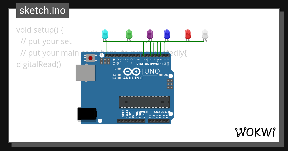 Lampu Berjalan Wokwi Esp32 Stm32 Arduino Simulator 