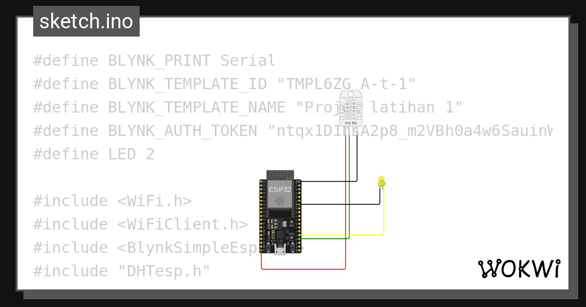 Dht22 Thoriq Al Blynk 1 Wokwi Esp32 Stm32 Arduino Simulator