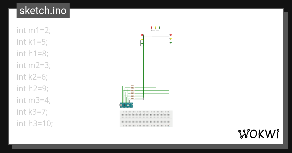 Trafic Light Wokwi Esp32 Stm32 Arduino Simulator 